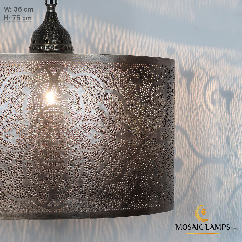 Moroccan Metal Design Large Pendant Lights, Handmade Perforated Metal