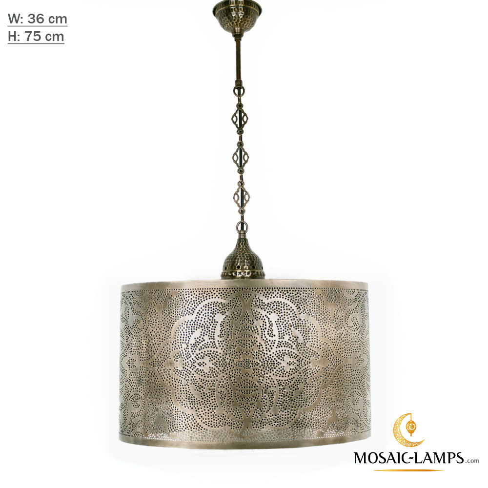 Moroccan Metal Design Large Pendant Lights, Handmade Perforated Metal